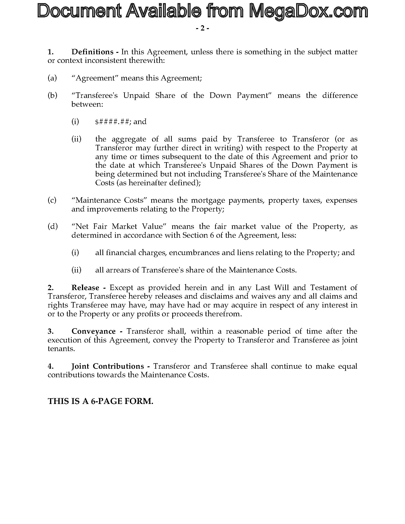 alberta transfer of title agreement by cohabiting couple | MegaDox.com