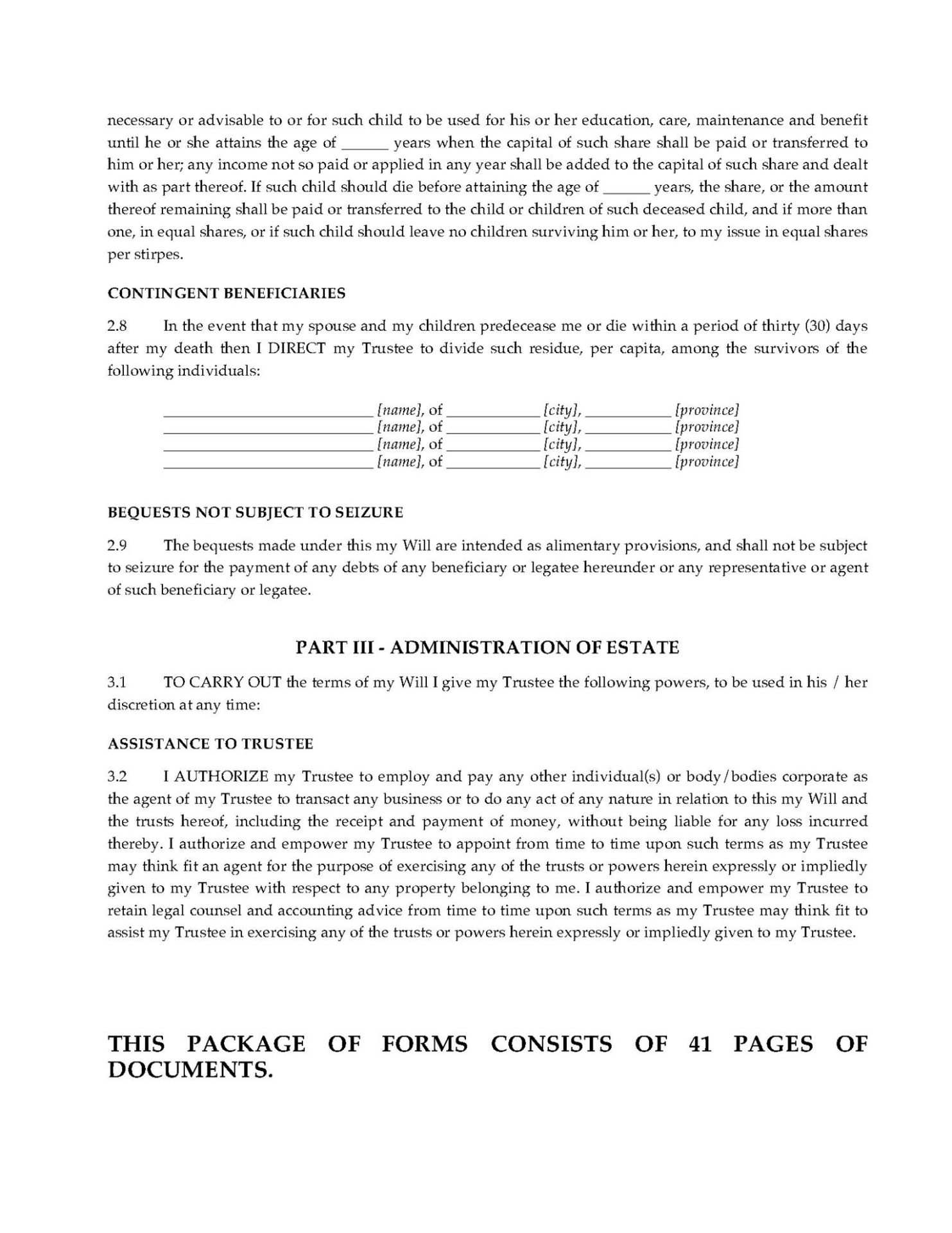 Canada Legal Will Kit and Estate Plan Package | MegaDox.com