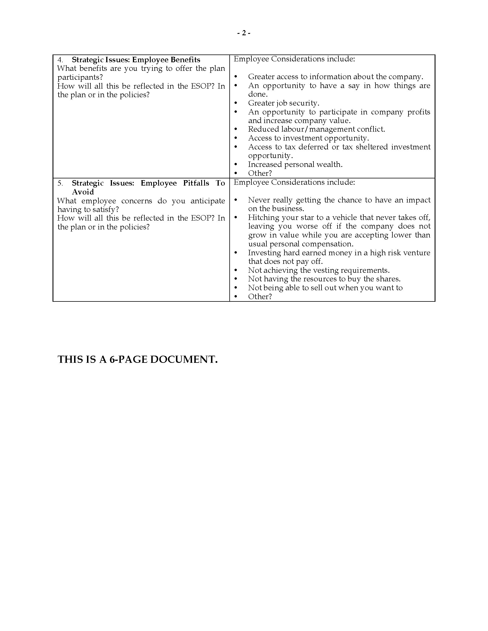 checklist for employee stock option plans | MegaDox.com