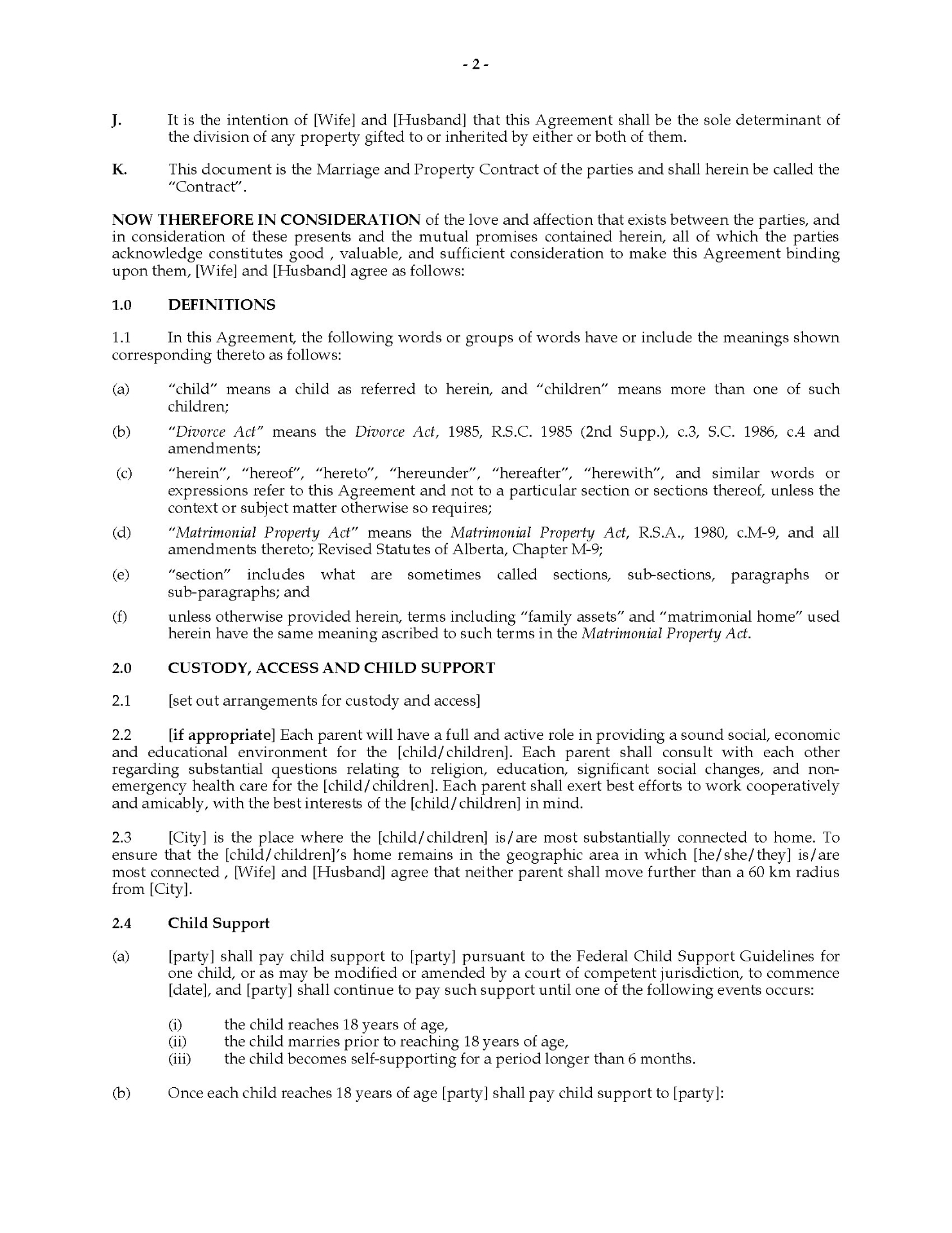 Alberta Reconciliation Agreement | MegaDox.com