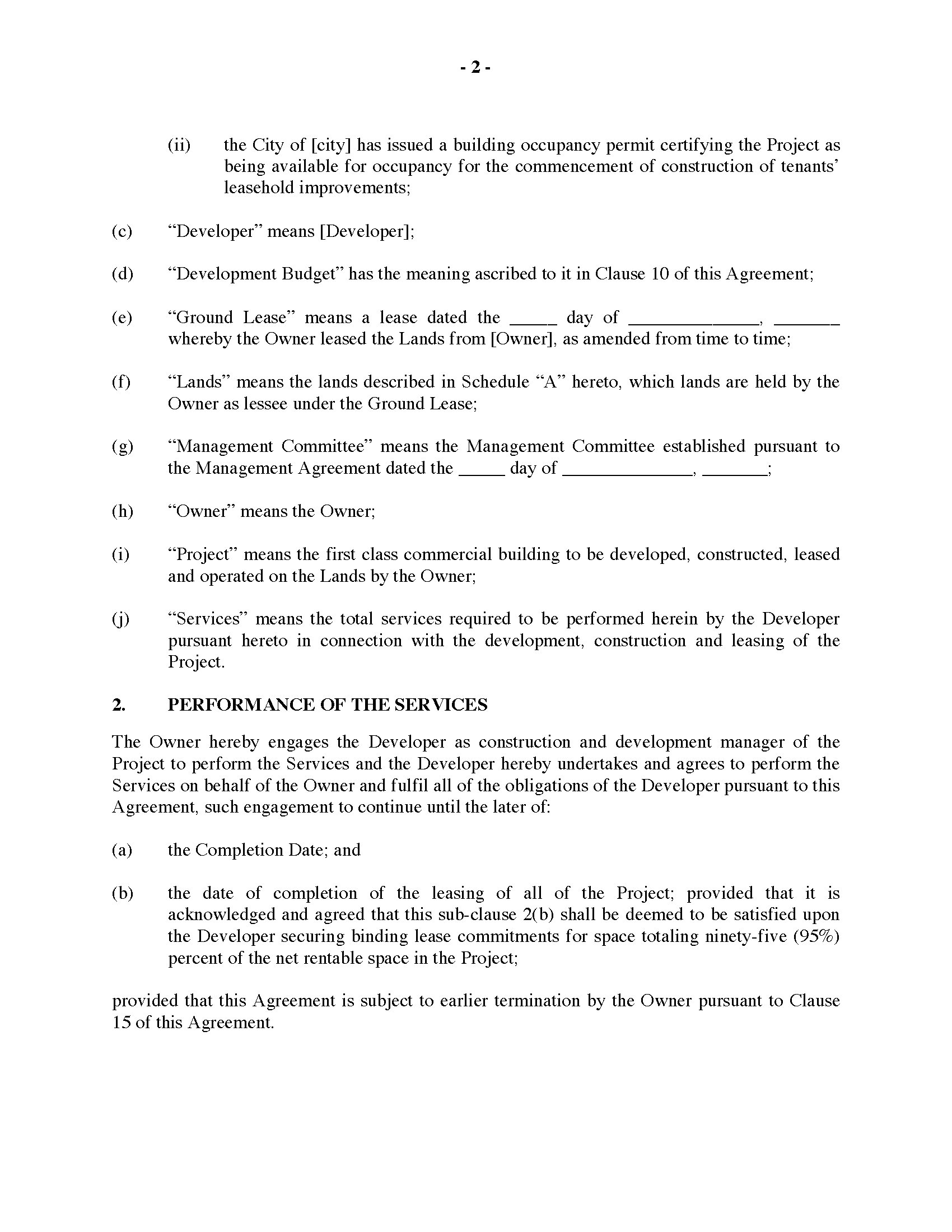 project development agreement for commercial retail building | MegaDox.com