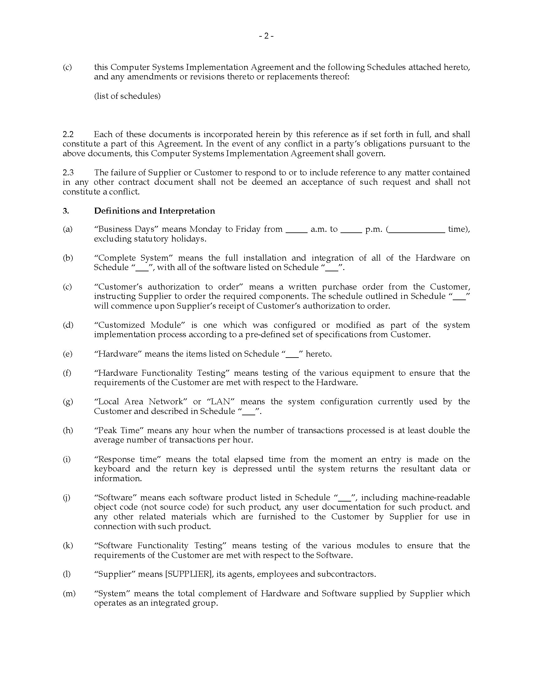 usa computer system implementation agreement | MegaDox.com