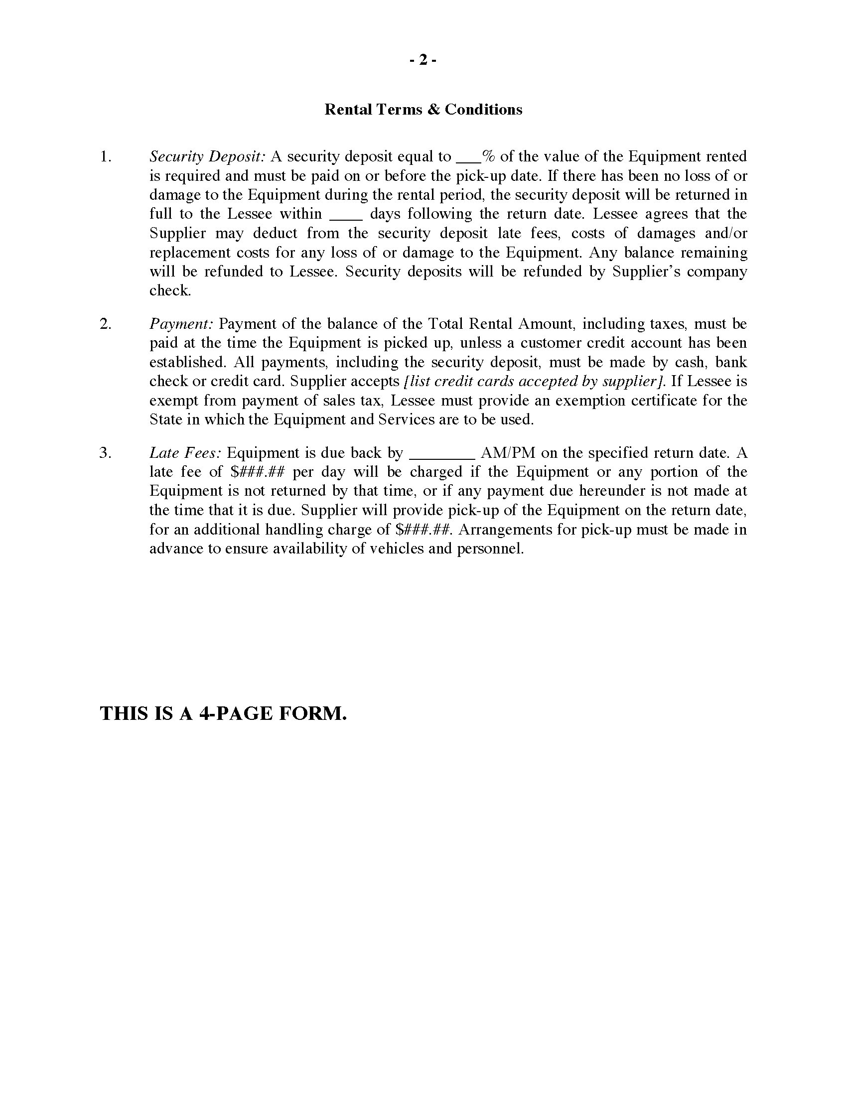 media equipment and services rental agreement | MegaDox.com