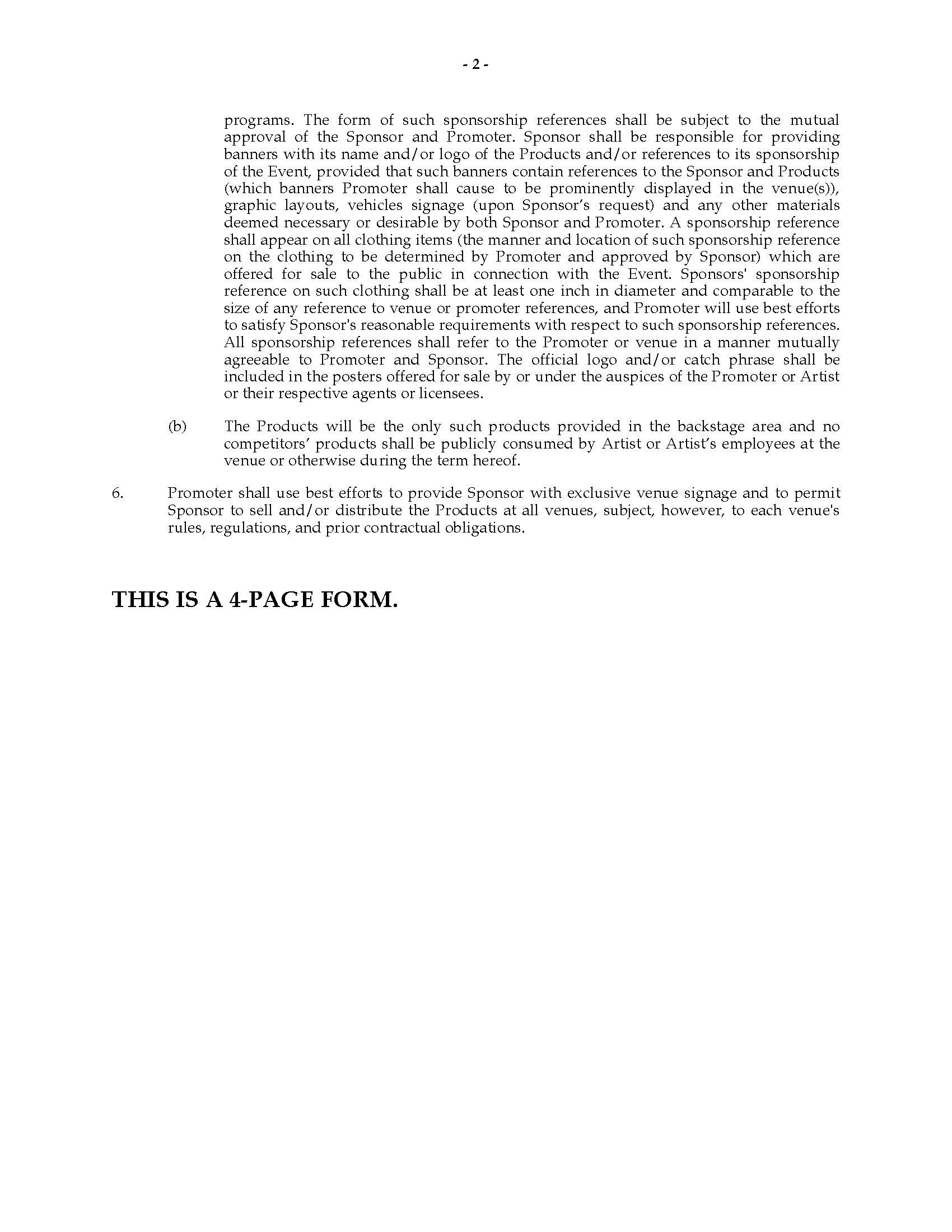 Exclusive Event Sponsorship Agreement | MegaDox.com