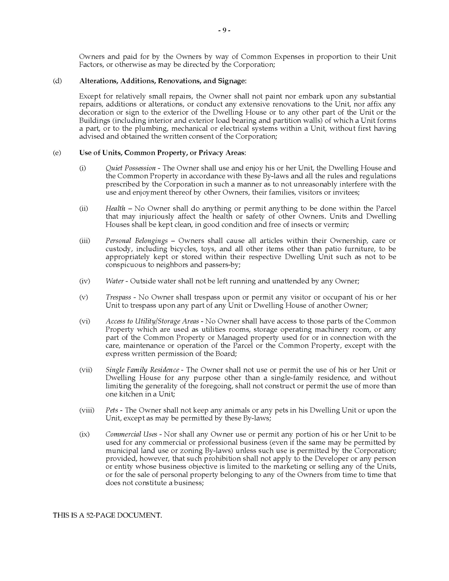 Alberta Bare Land Condominium Bylaws | MegaDox.com