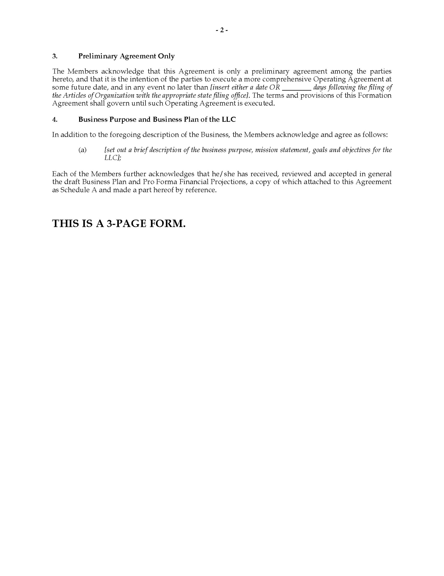 USA LLC Formation Agreement | MegaDox.com