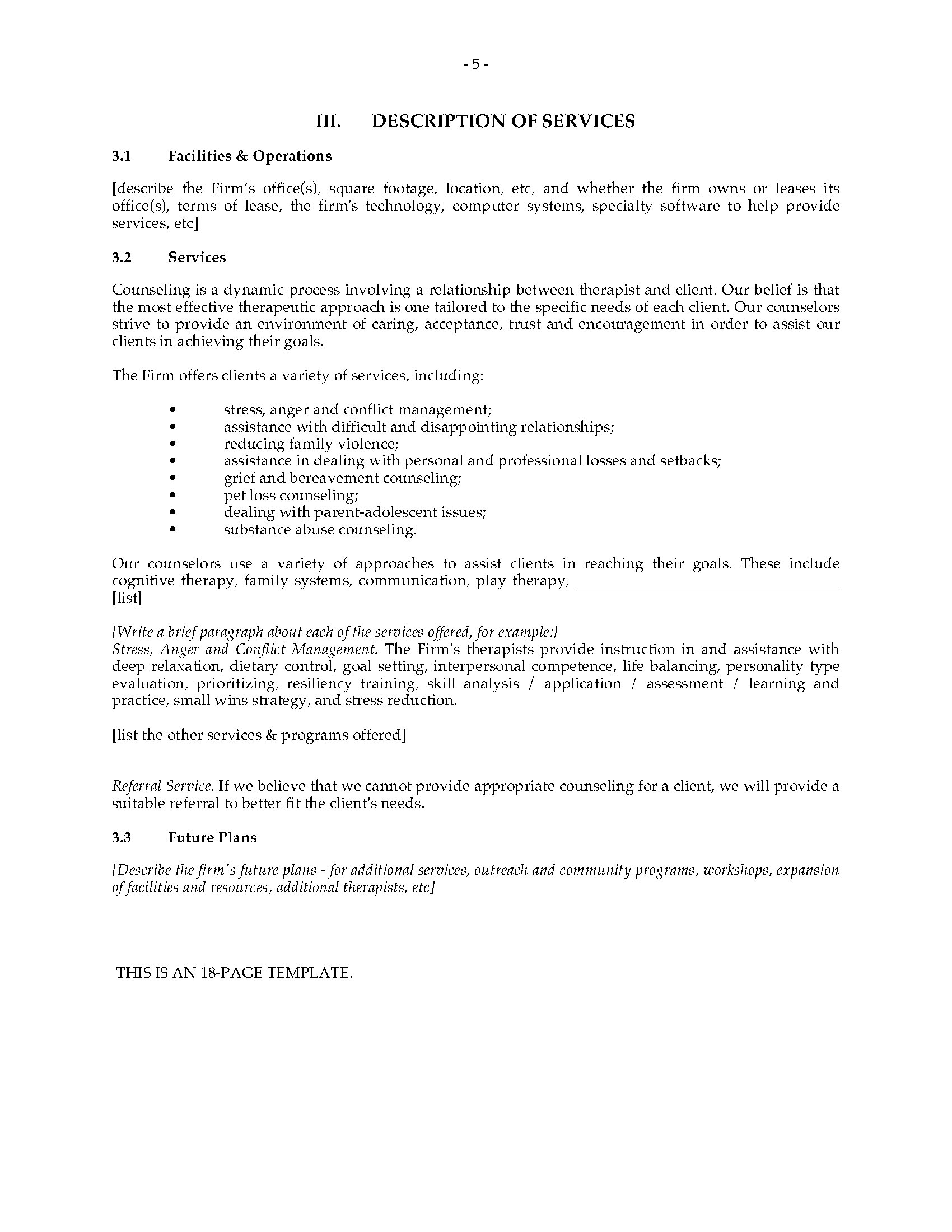 Family Counseling Service Business Plan | MegaDox.com