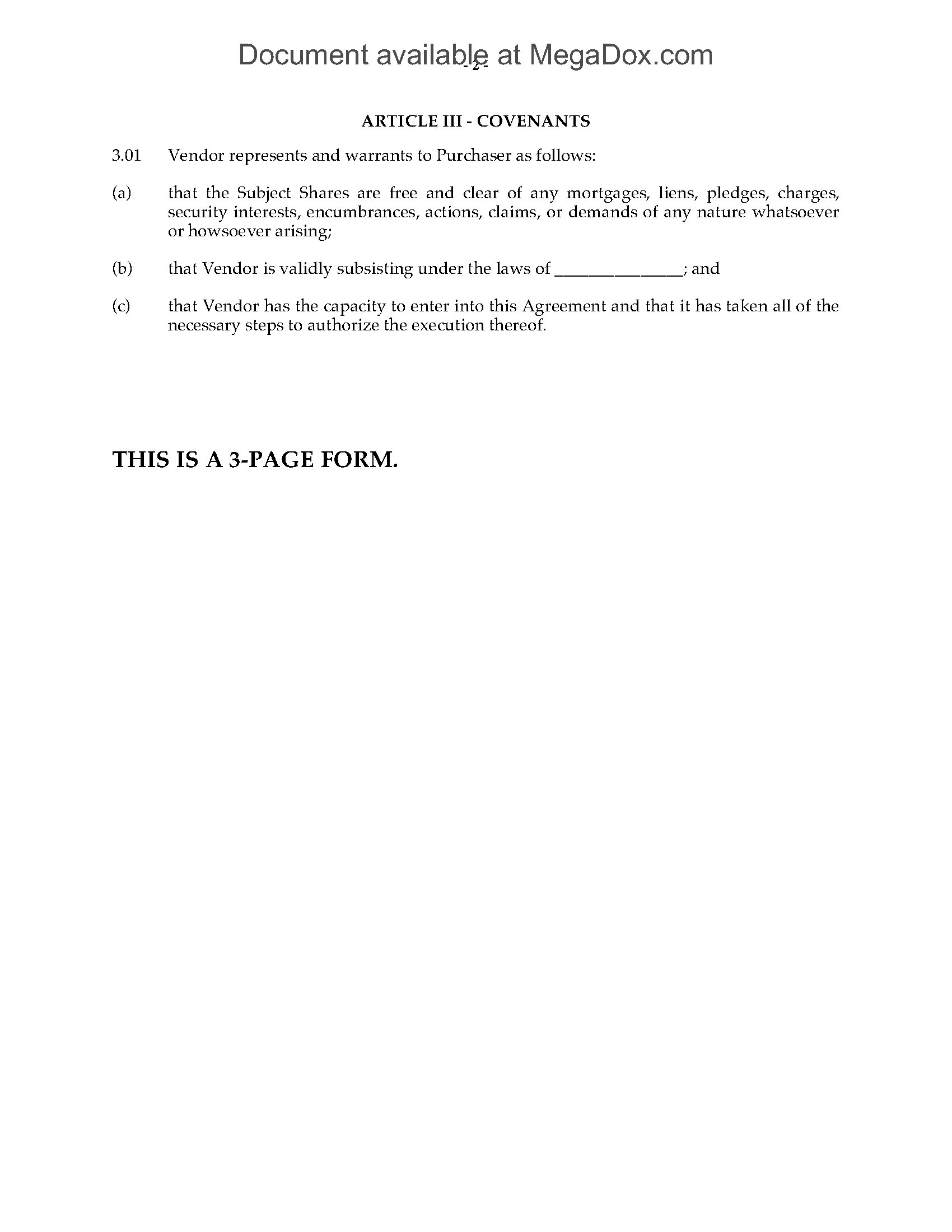 Share Repurchase / Buy-Back Agreement | MegaDox.com