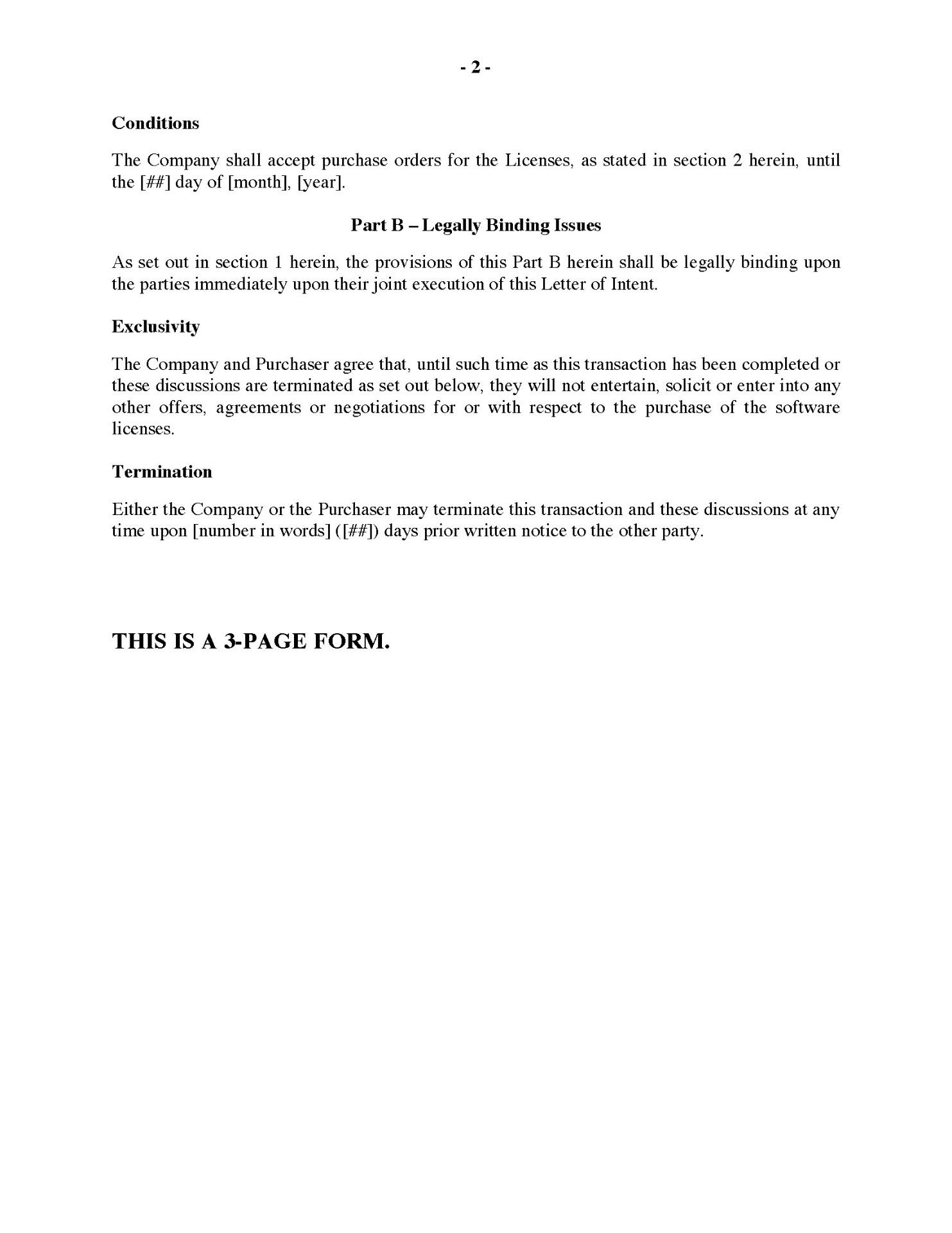 Letter of Intent to Purchase Software Licenses | MegaDox.com