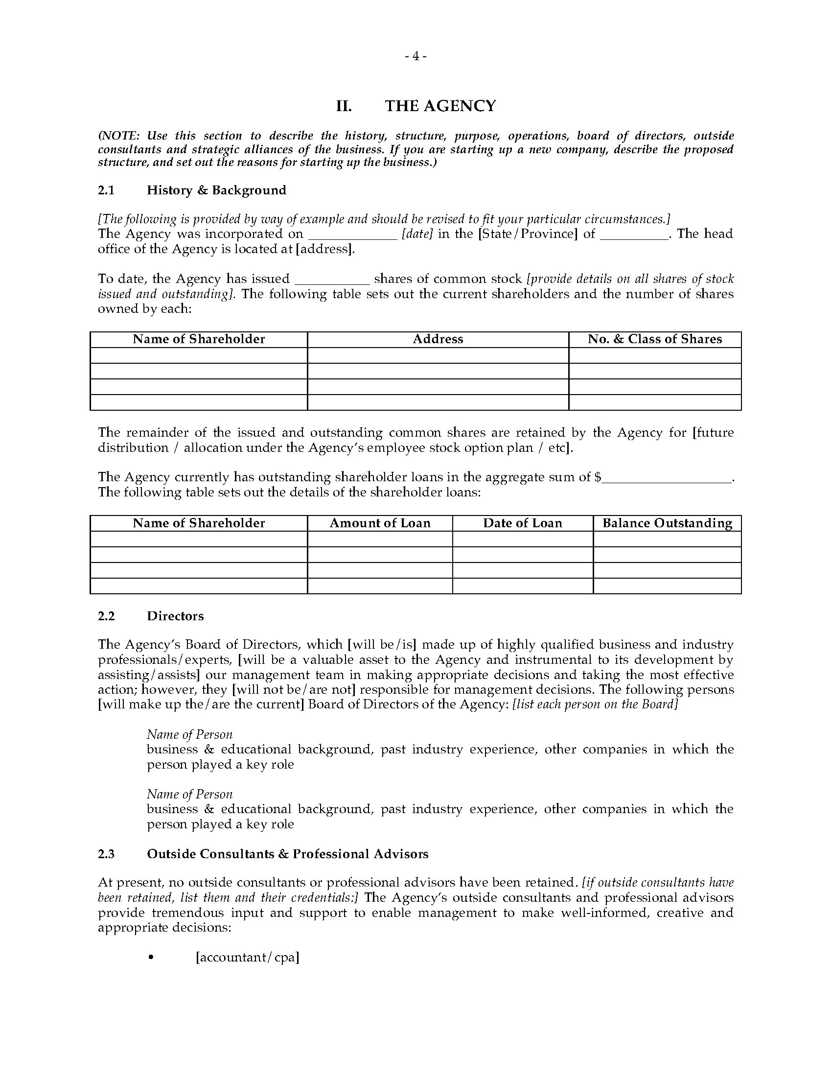 Modeling Agency Business Plan | MegaDox.com