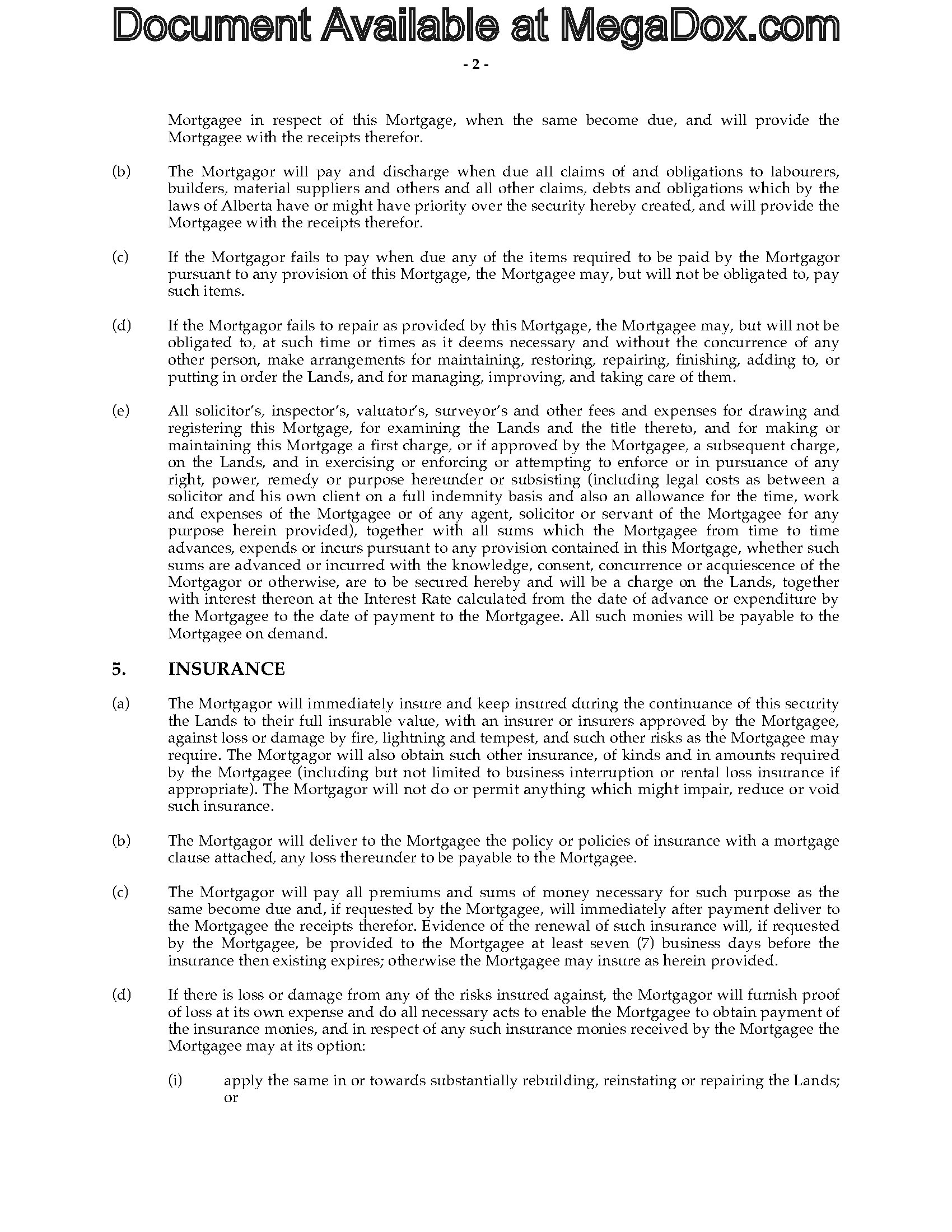 alberta collateral mortgage and promissory note | MegaDox.com