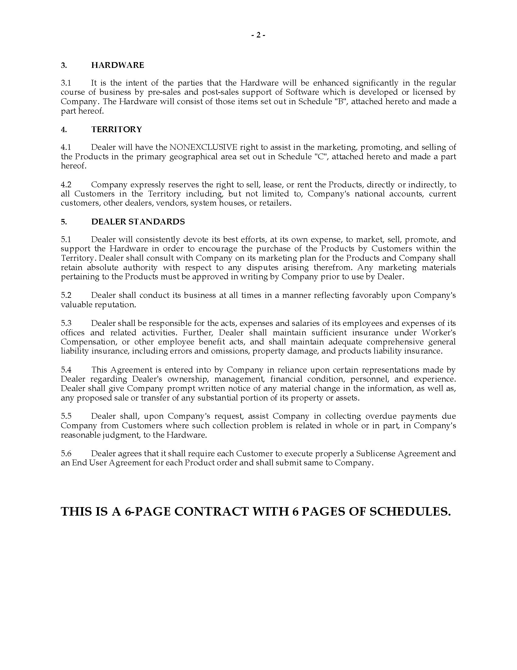 Computer Hardware and Software Marketing Agreement | MegaDox.com