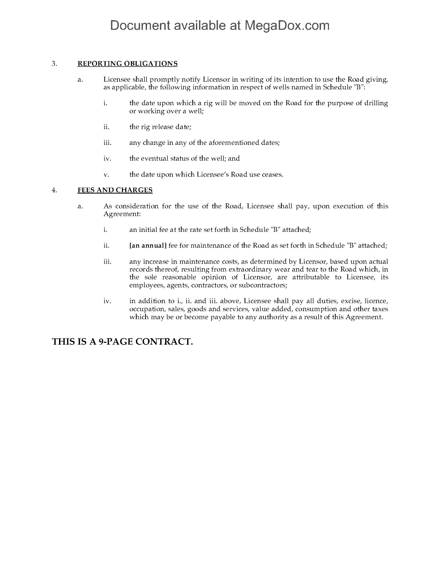 Alberta Road Use Agreement | MegaDox.com