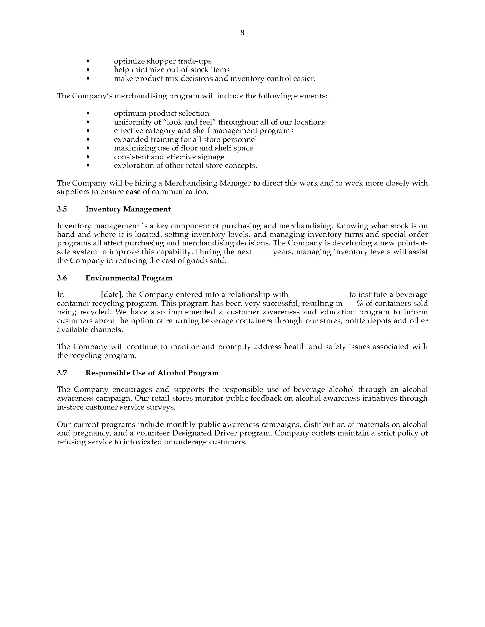 Liquor Store Business Plan | MegaDox.com