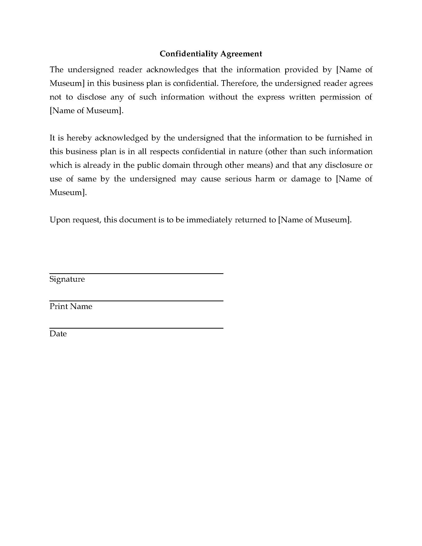 museum business plan template | MegaDox.com