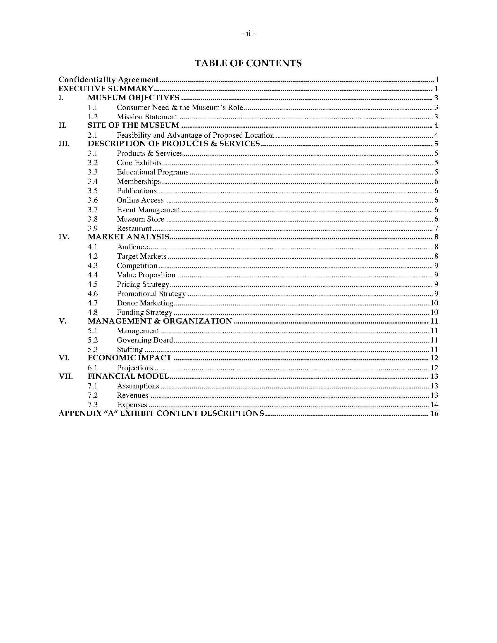 museum business plan template | MegaDox.com