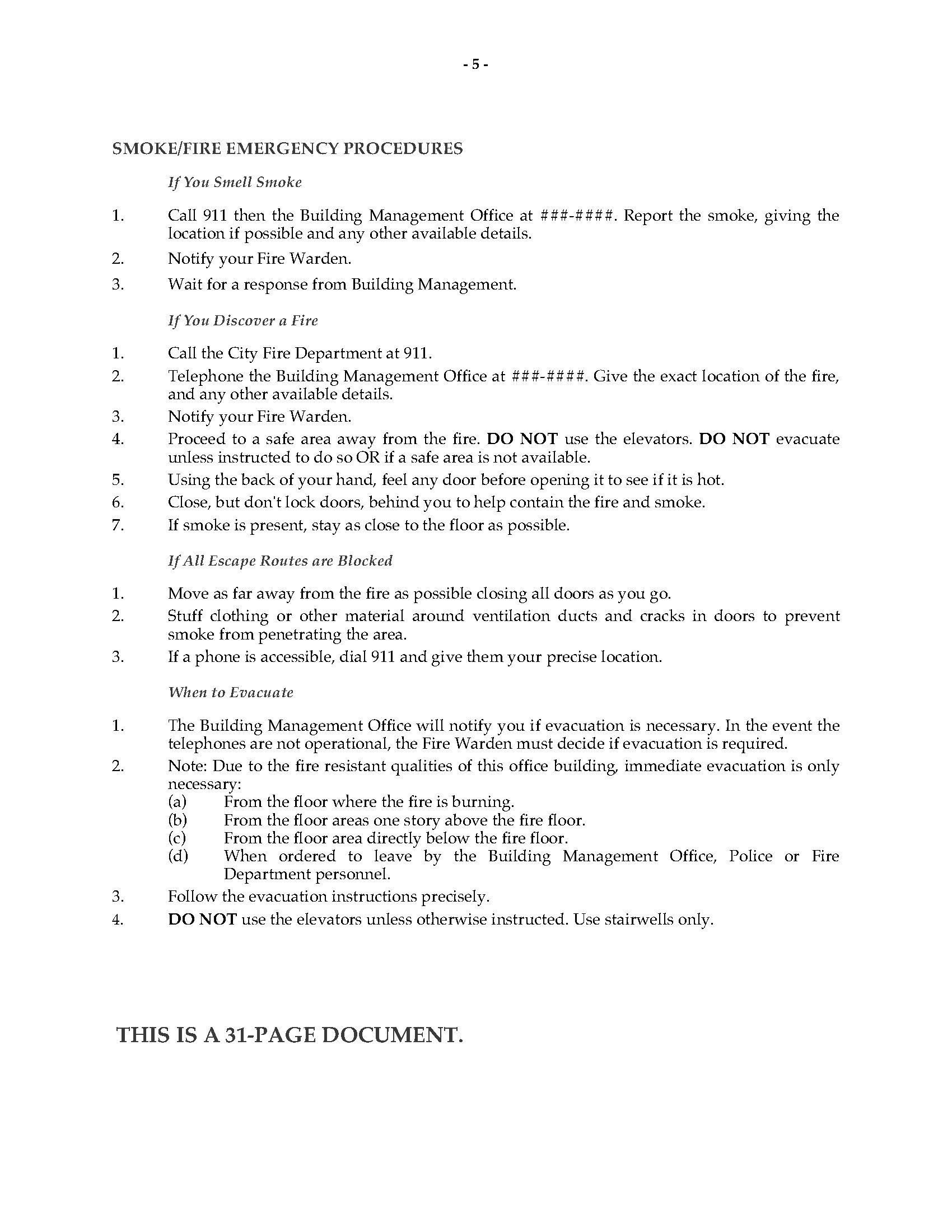 Commercial Tenant Emergency Procedures Manual | MegaDox.com