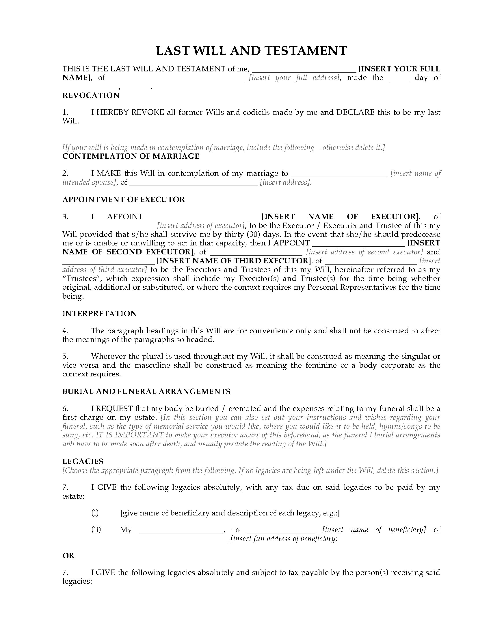 United Kingdom Legal Will Kit | MegaDox.com