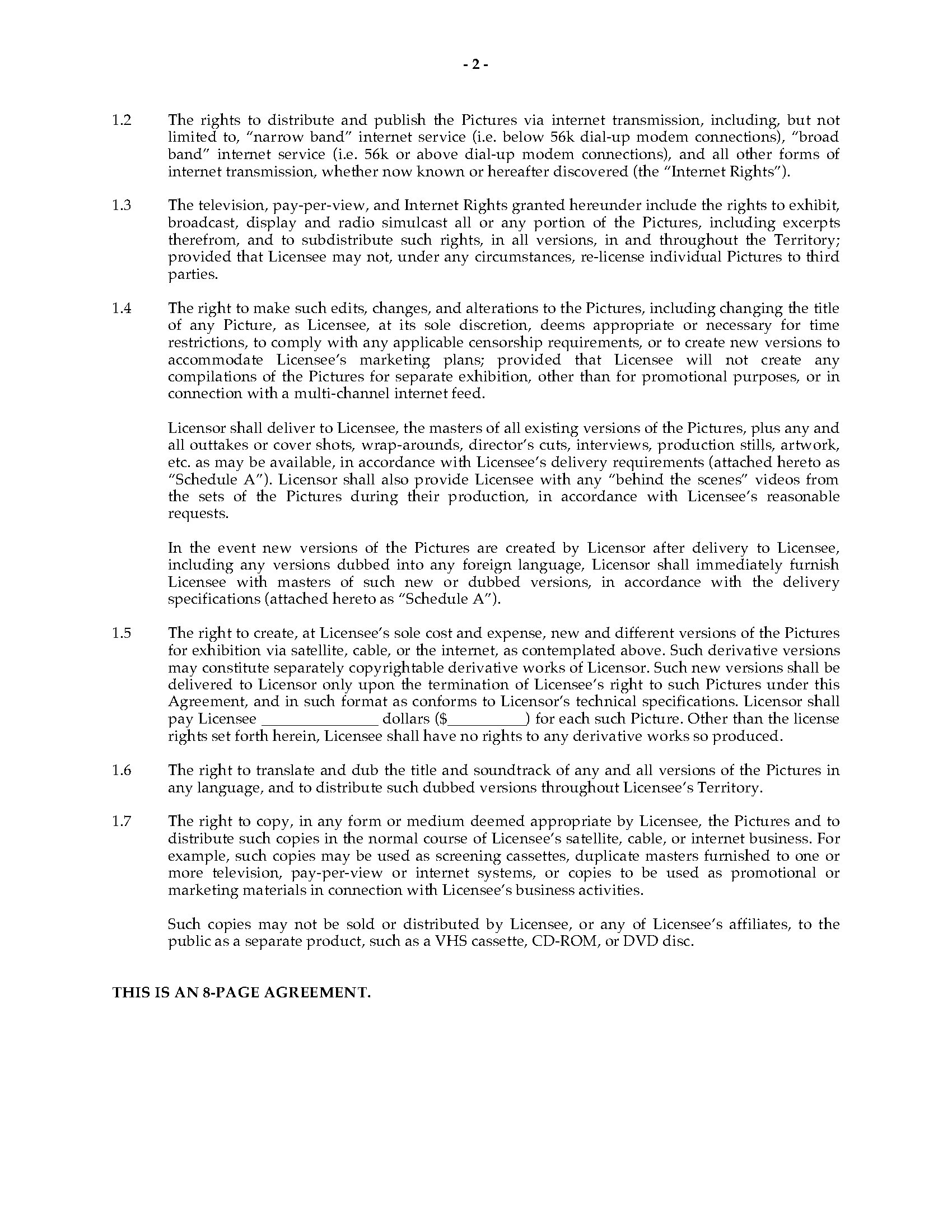 Broadcast License Agreement for TV and Internet | MegaDox.com