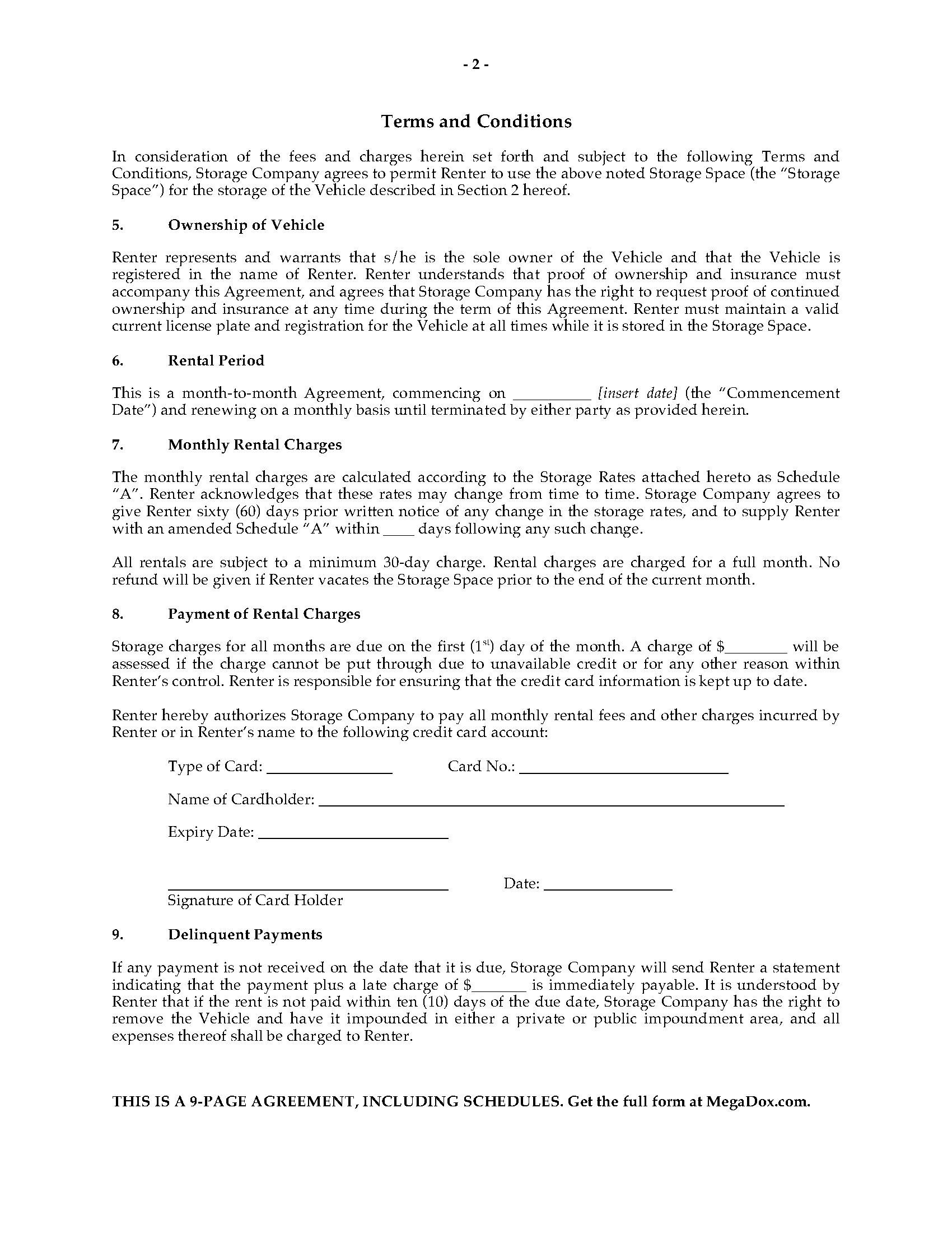 Colorado Boat and RV Storage Rental Agreement | MegaDox.com