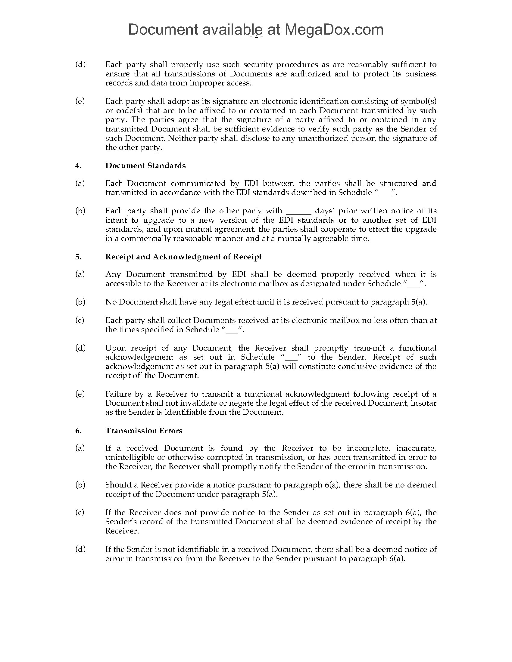 canada electronic data interchange agreement | MegaDox.com