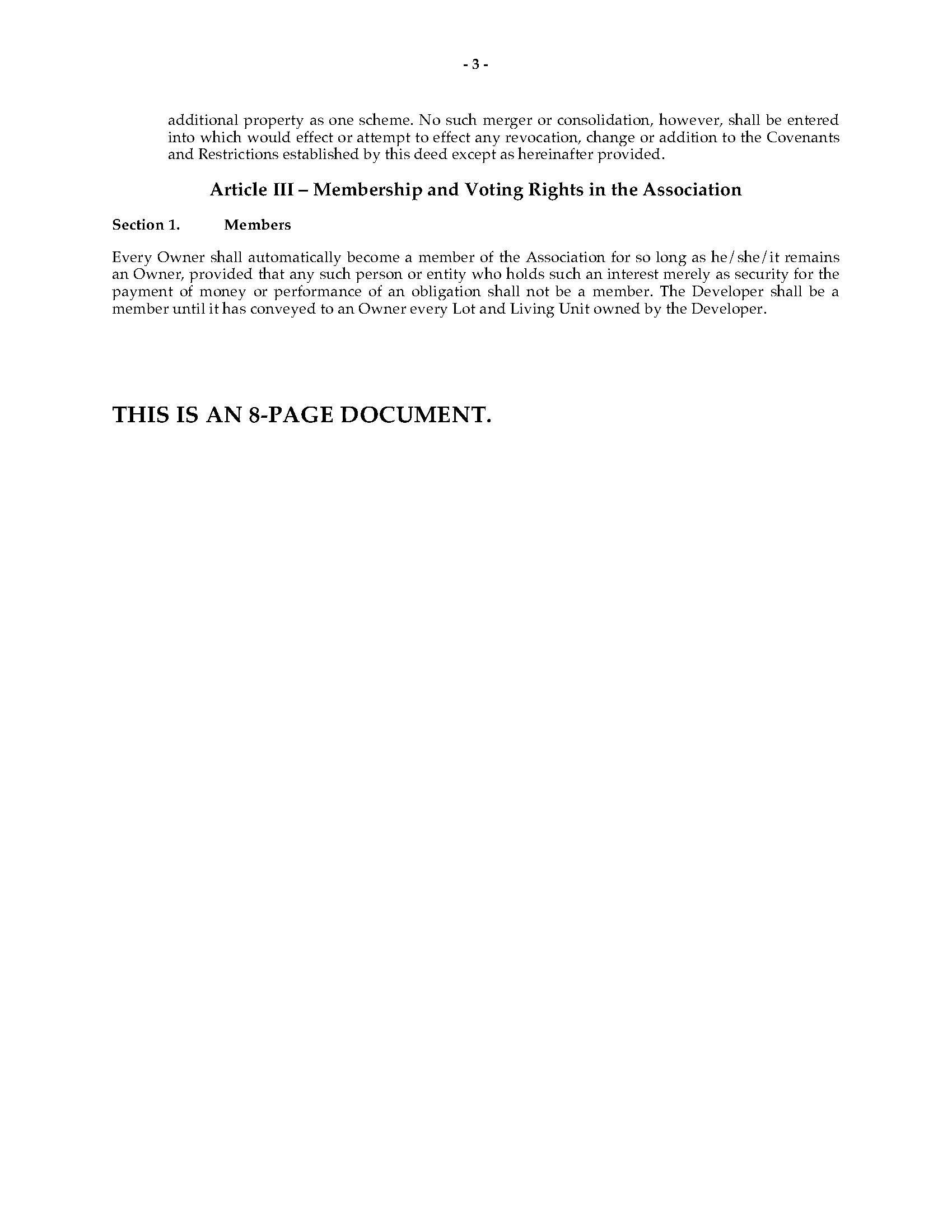 USA Warranty Deed Covenants and Restrictions for Subdivision Lots ...
