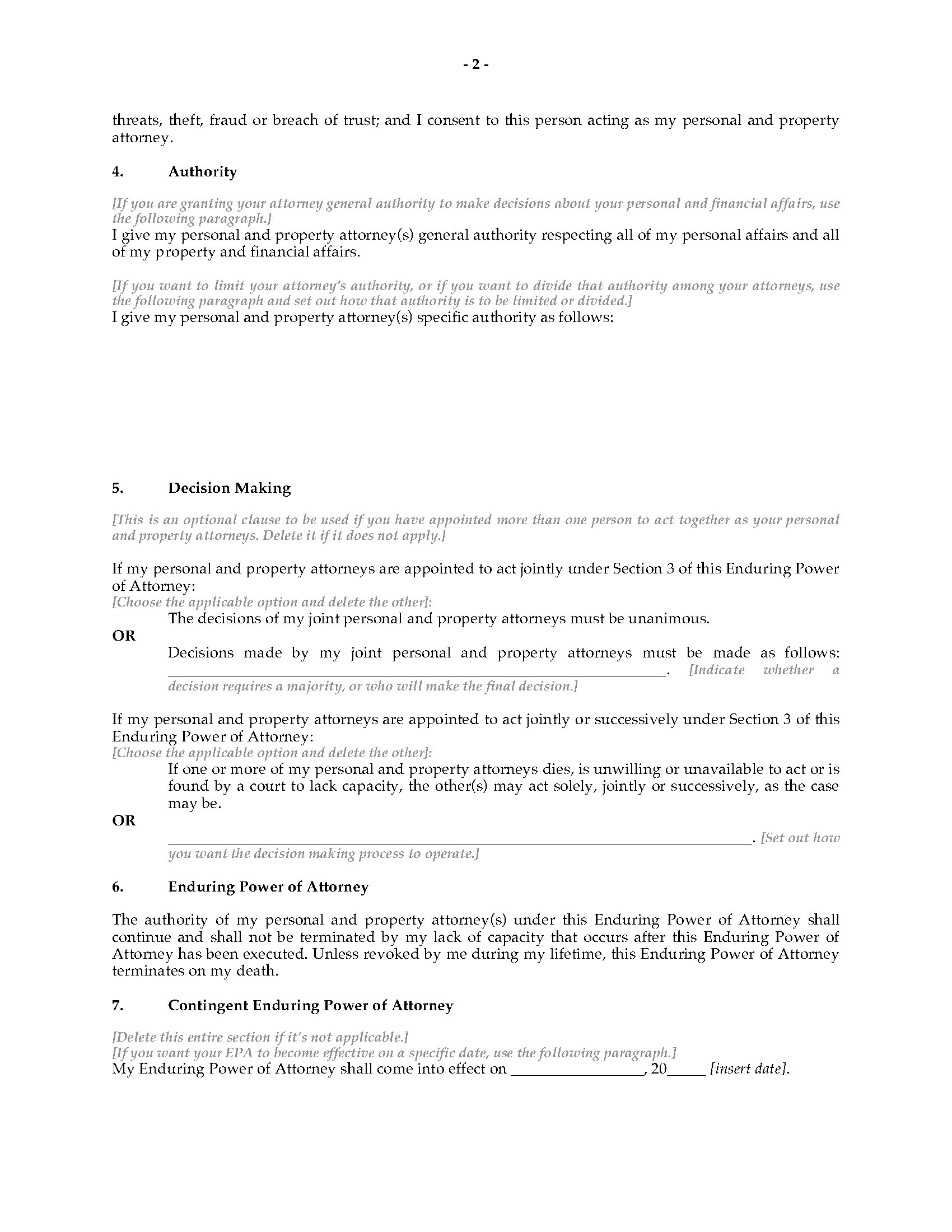 Saskatchewan Enduring Power of Attorney - Personal and Property Attorney | MegaDox.com