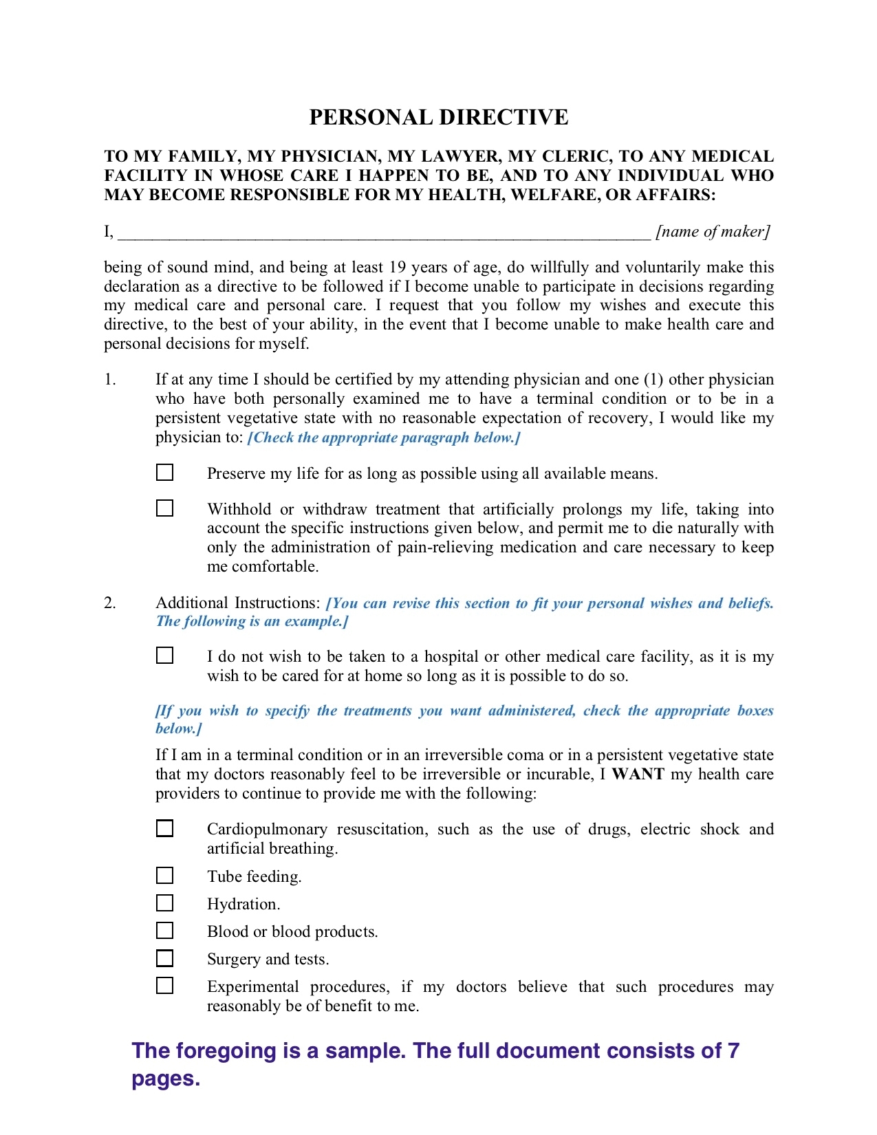 northwest territories personal directive form | MegaDox.com