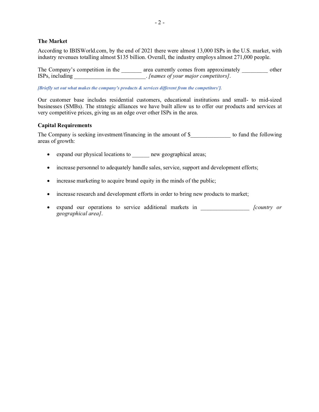 Internet Service Provider Business Plan | MegaDox.com