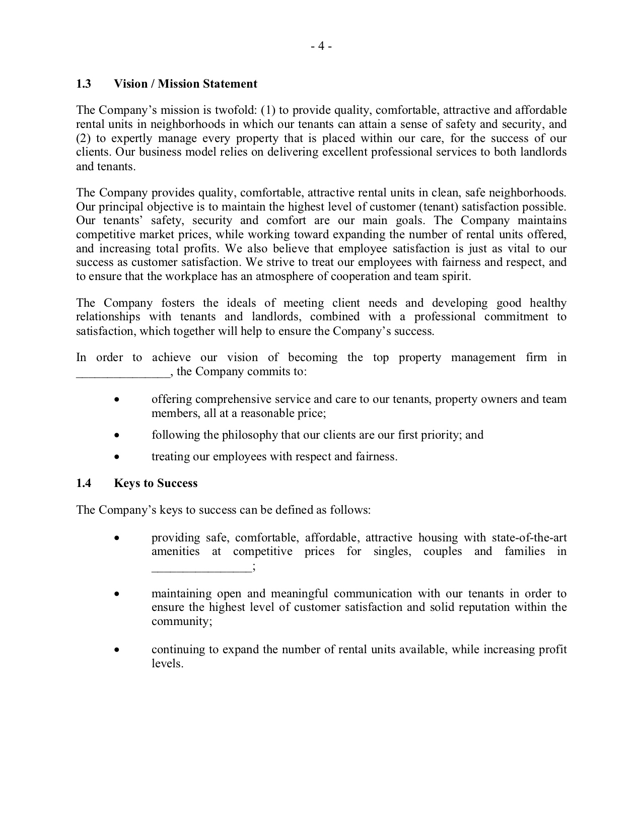 Property Management Company Business Plan | MegaDox.com