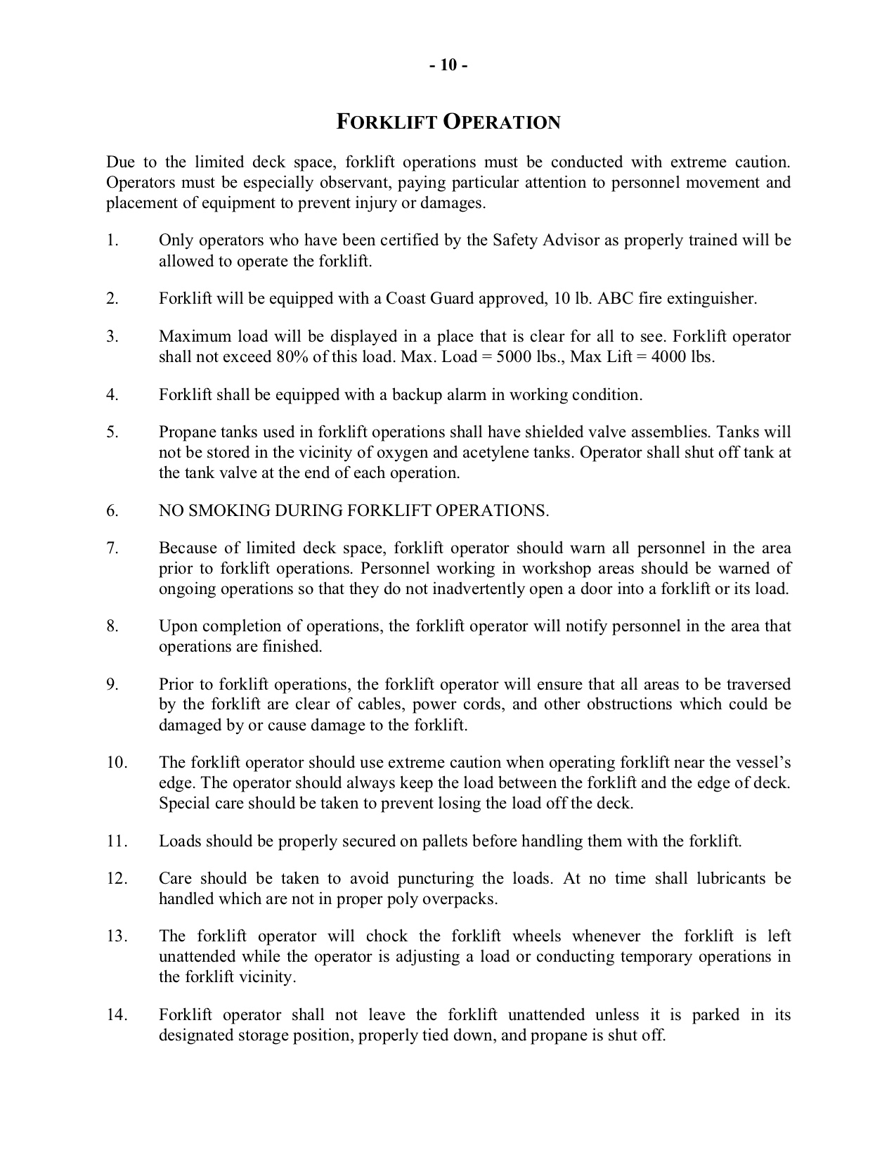 operations procedures for marine vessel | MegaDox.com