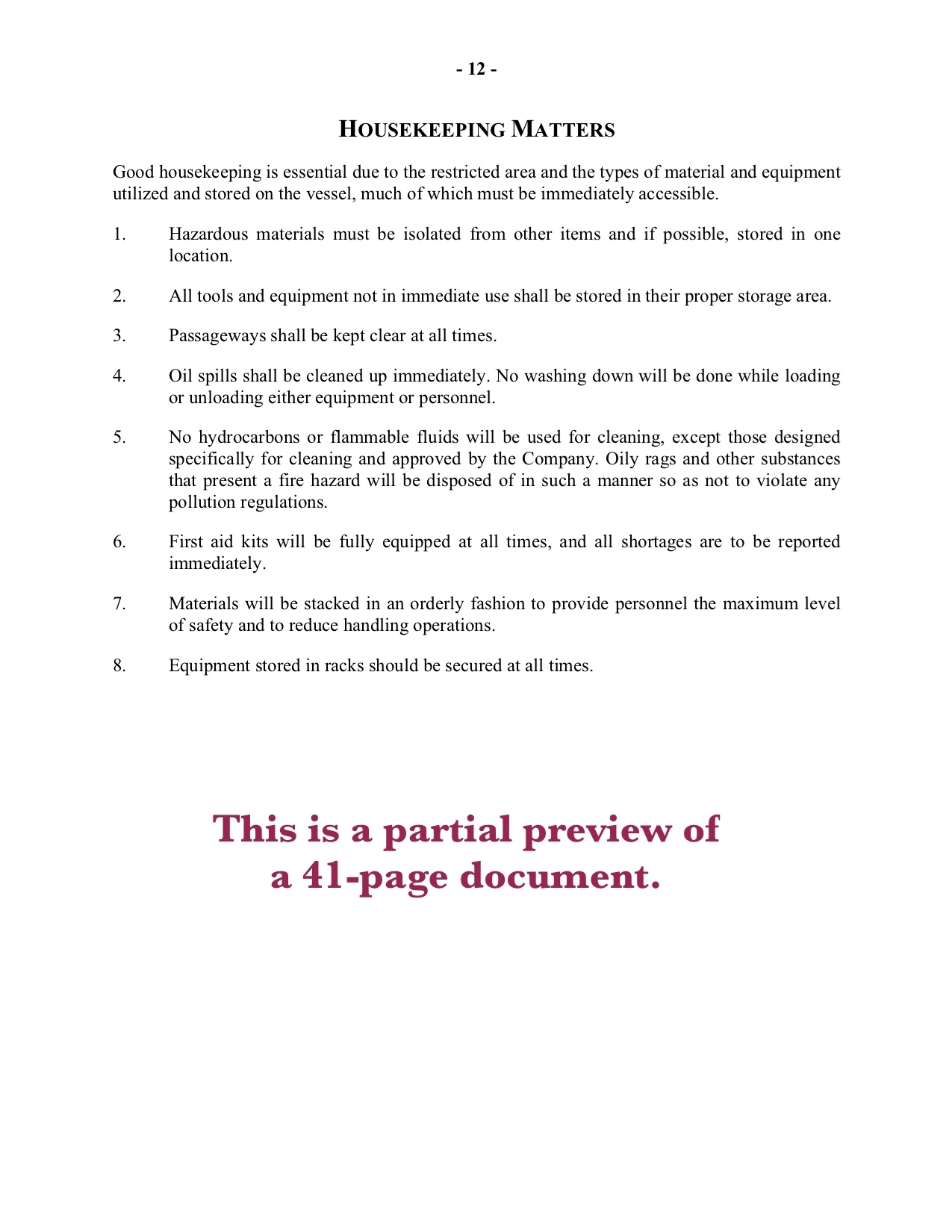 operations procedures for marine vessel | MegaDox.com