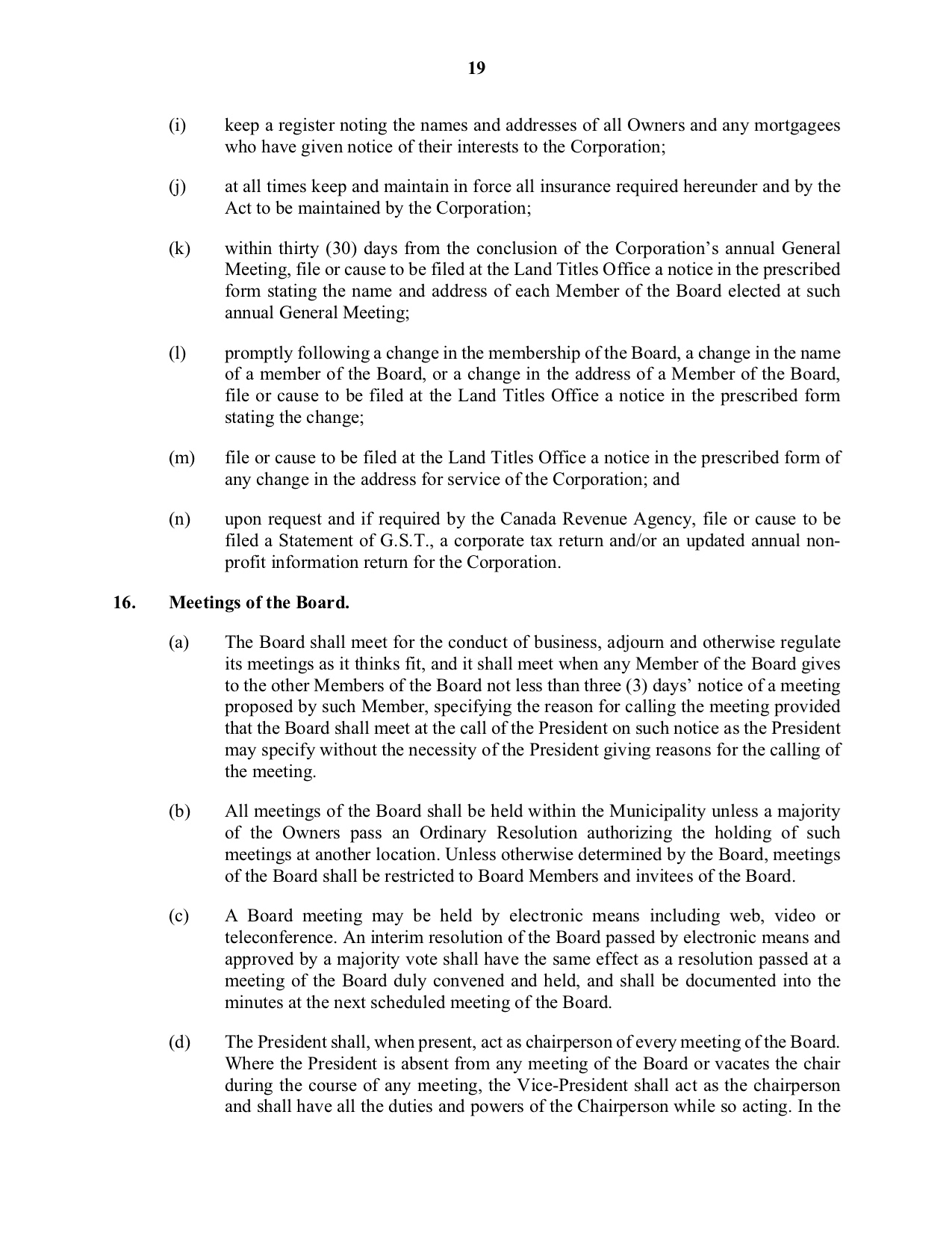 Alberta Condominium Corporation Bylaws 8632