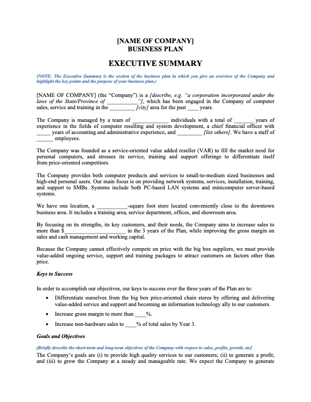 Computer Sales and Service Business Plan | MegaDox.com