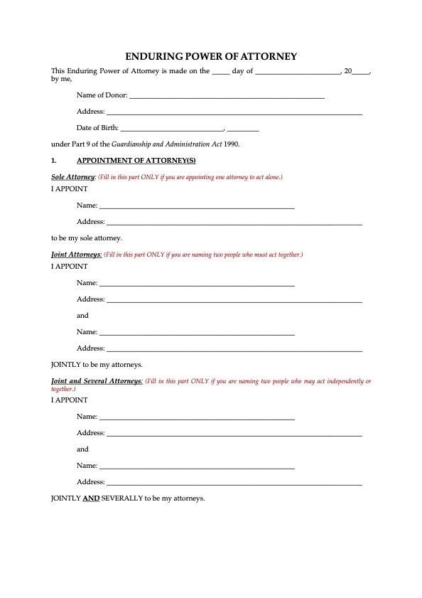 Western Australia Enduring Power of Attorney | MegaDox.com