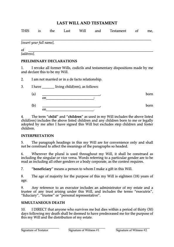 Australia Legal Will Kit | MegaDox.com