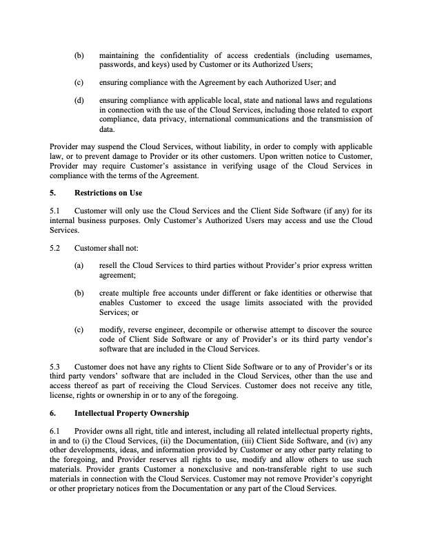 USA Cloud Services Agreement | MegaDox.com