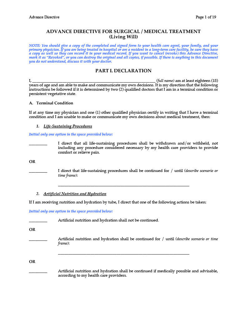 colorado advance medical directive forms | MegaDox.com