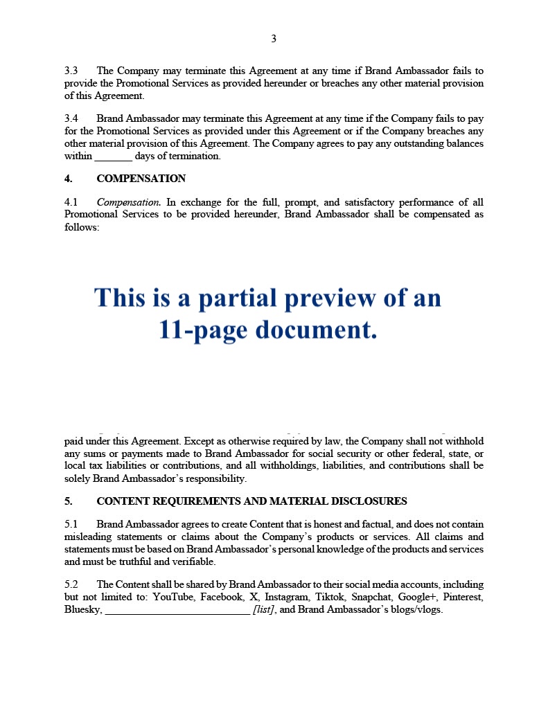 Brand Ambassador Agreement | MegaDox.com