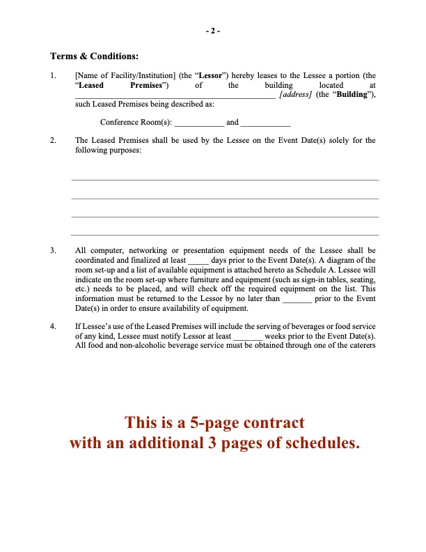 Conference Room Rental Agreement | MegaDox.com