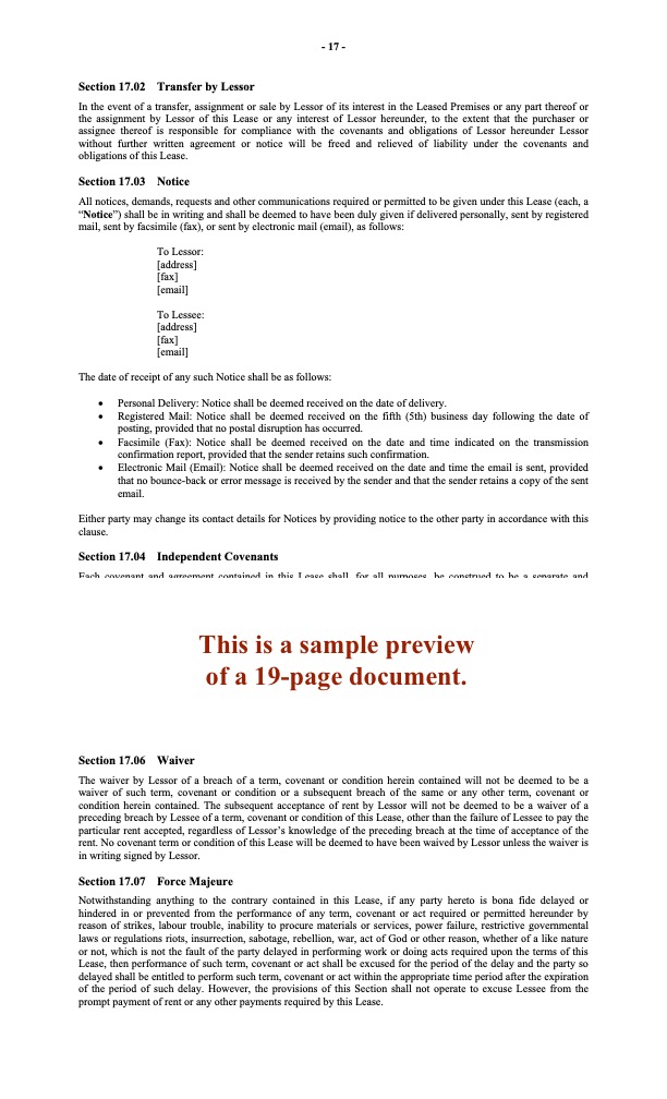 Nova Scotia Commercial Net Lease Agreement | MegaDox.com
